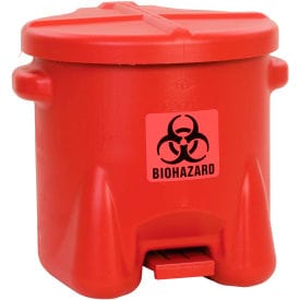 Eagle 10 Gallon Safety Poly Biohazardous Waste Can, Red - 945BIO ...