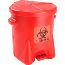 Eagle 6 Gallon Poly Safety Biohazardous Waste Can, Red - 943BIO ...