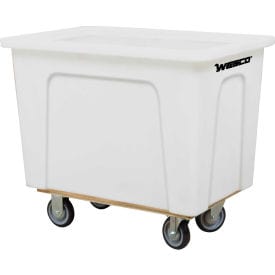 Wesco® Plastic Box Truck 8 Bushel White 272510 5" Casters– Centerline ...
