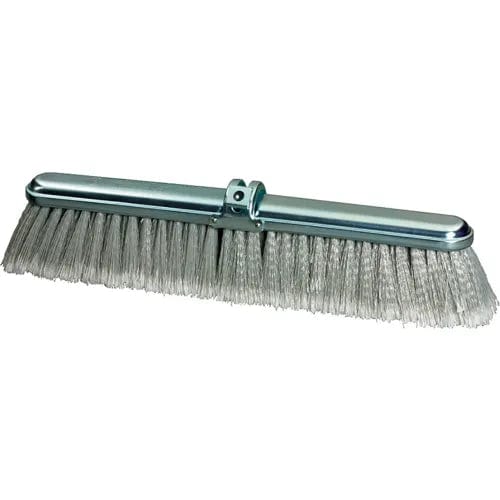 30"W Push Broom Head with Flagged Tip Fine Styrene Bristles and Steel ...