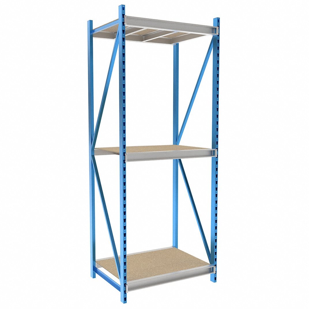 Hallowell Bulk Rack 48"W x 36"D x 123"H, 3 Level Unit Includes Particl ...
