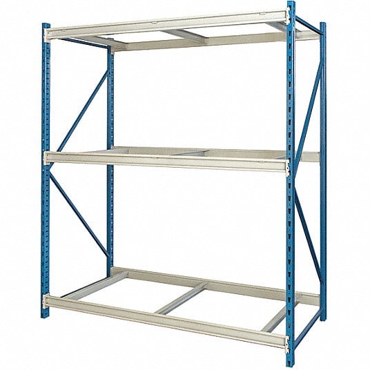 Hallowell Bulk Rack 72"W x 48"D x 123"H, 3 Level Unit Decking Not Incl ...