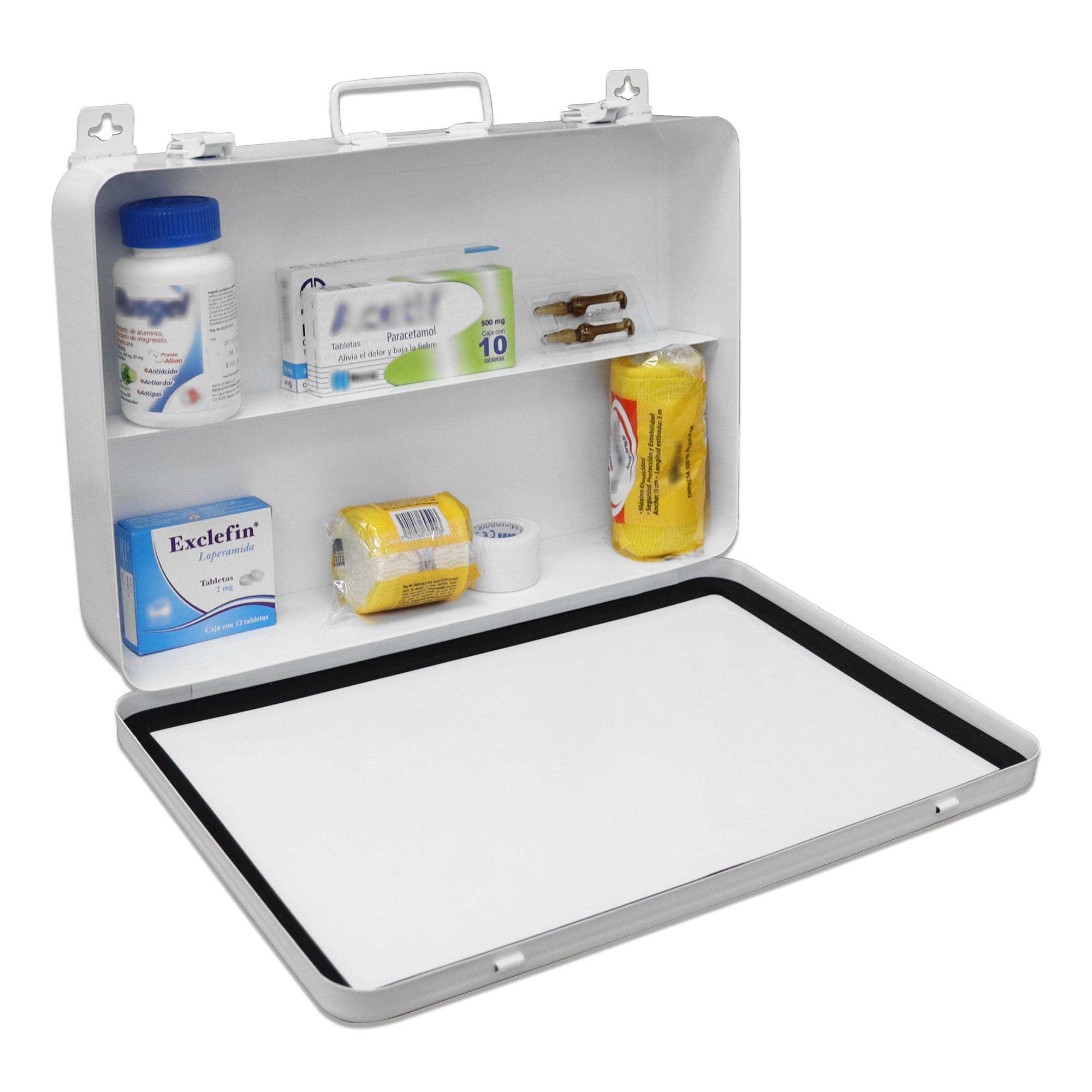 Durham 36 Unit Horizontal Metal First Aid Kit Box with Center Partitio ...