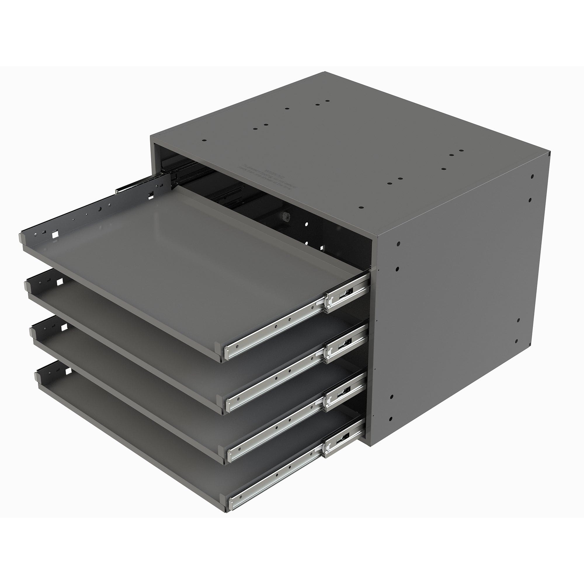 Durham Large Bearing Slide Rack, 4 Compartment Boxes, Heavy Duty Steel ...