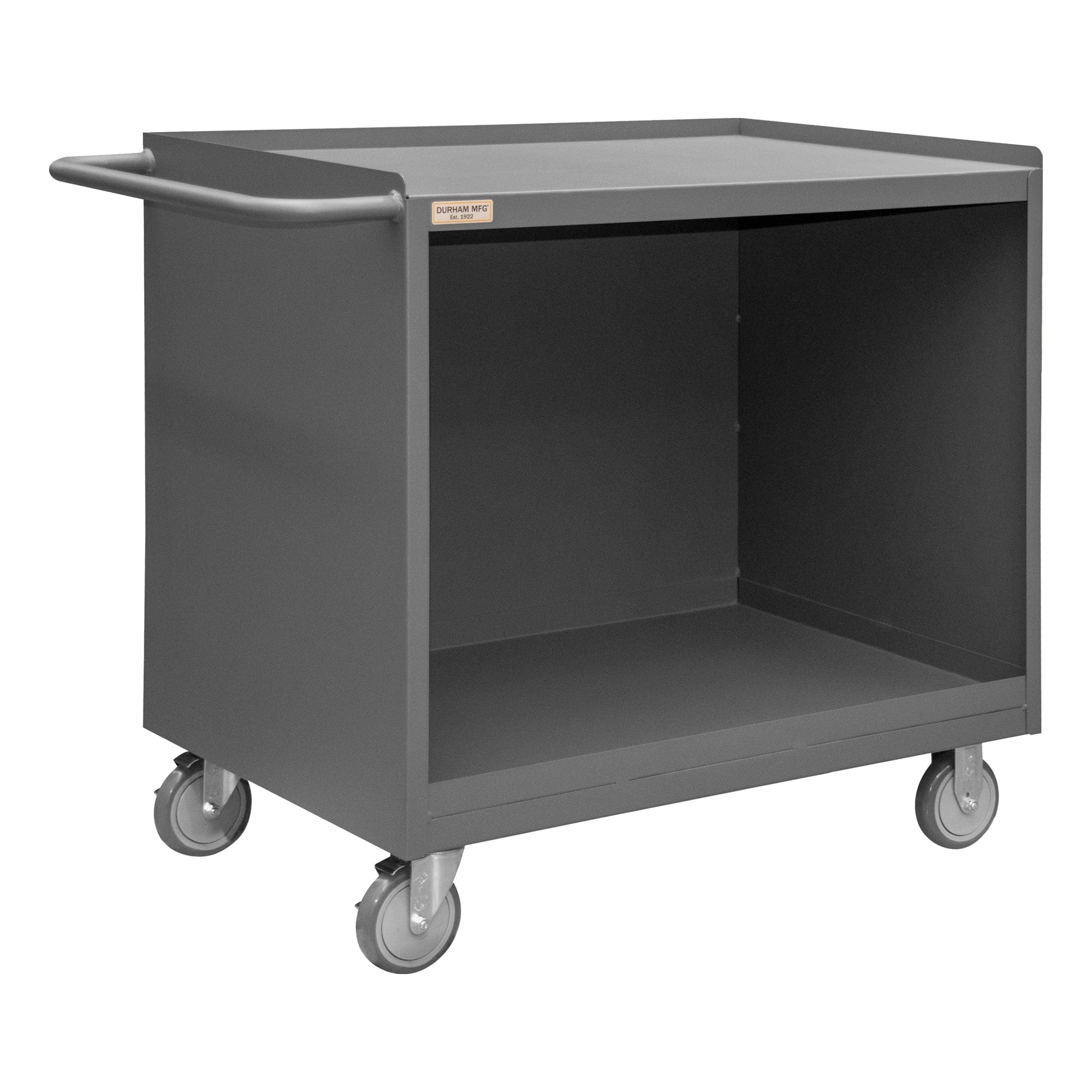 Durham Mobile Bench Cabinet, No Doors, Steel Top– Centerline Dynamics