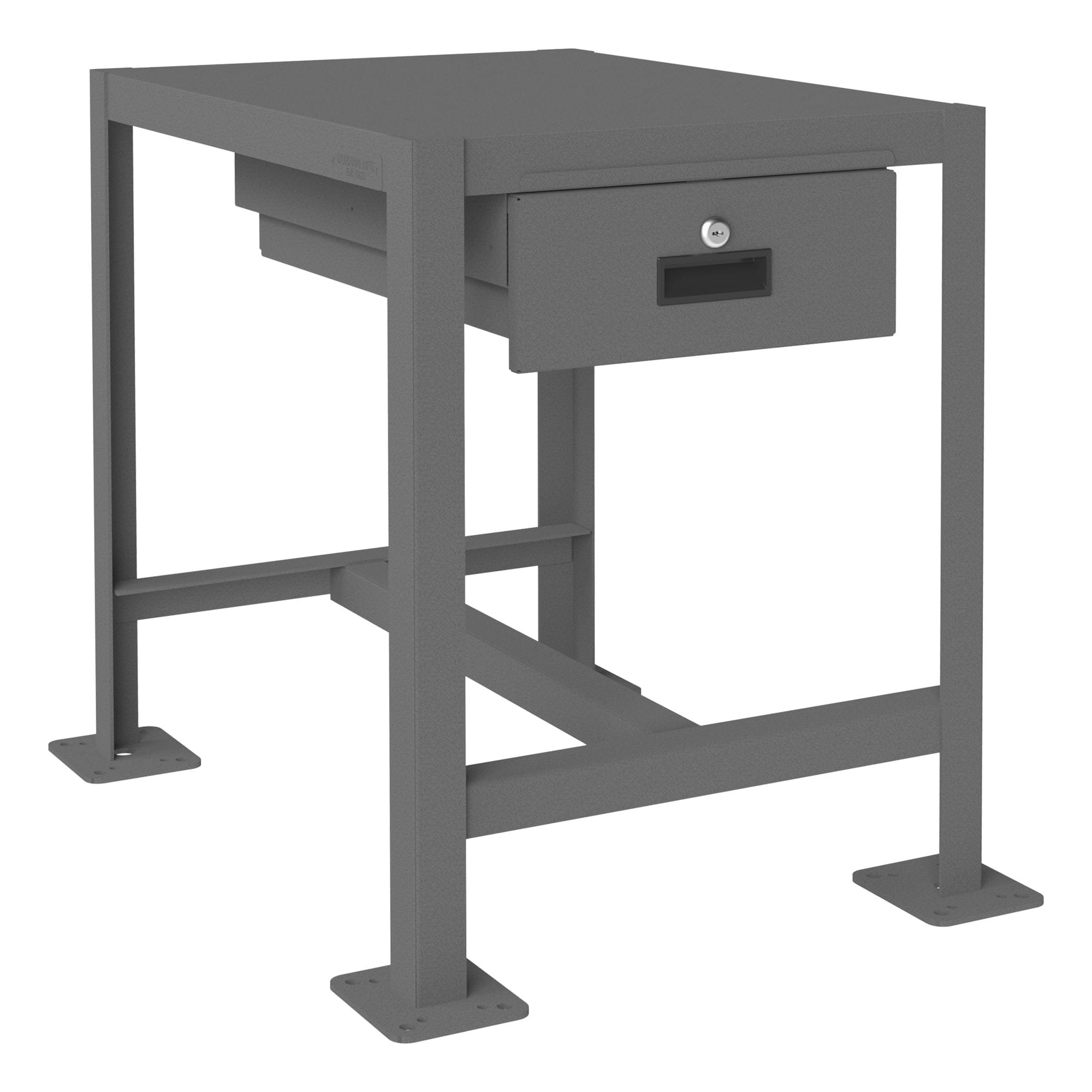 Durham MT Workbench, 18 x 24, Top Shelf Only with Drawer, 14 Gauge Ste ...