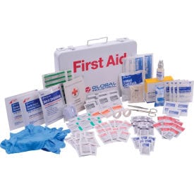 First Aid Kit, 50 Person, ANSI Compliant, Metal Gasketed Case ...