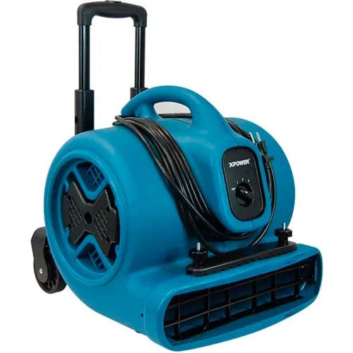 Stackable Air Mover With Telescopic Handle & Wheels, 3 Speed, 1/2 HP ...