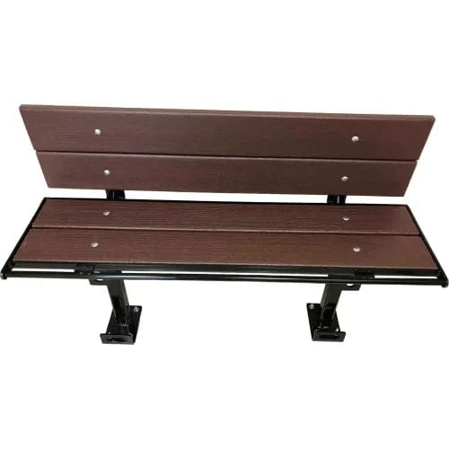3-ft.Composite Lumber Seating with Steel Frame, With Backrest - Chocol ...