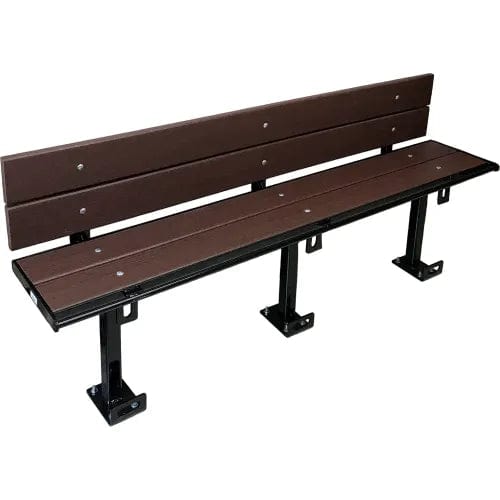 6-ft.Composite Lumber Seating with Steel Frame, With Backrest - Chocol ...