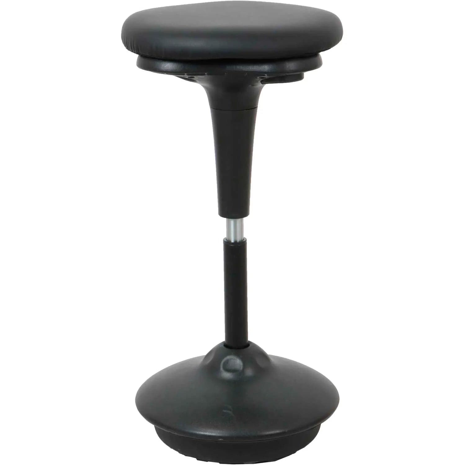Antimicrobial Bonded Leather Active Seating Stool, 25"-33"H, Black ...