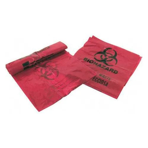 Infectious Waste Disposal Bags, 3 Gallon, 1.25 mil, 14" x 18.5", Red ...