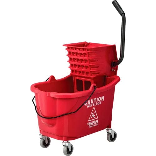 Mop Bucket And Wringer Combo 38 Qt., Side Press, Red– Centerline Dynamics