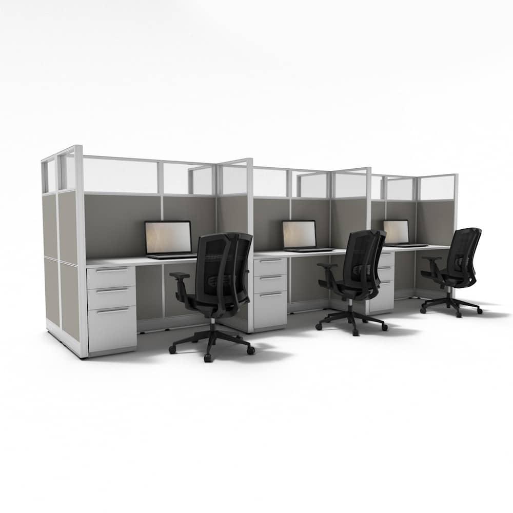 Sunline Select Call Center 5’x2′ – 65″ High Office Cubicle– Centerline ...