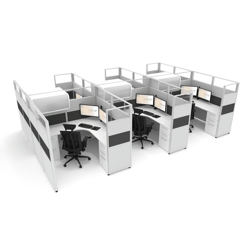 Sunline Signature 6’x6′ – 65″ High Office Cubicle– Centerline Dynamics