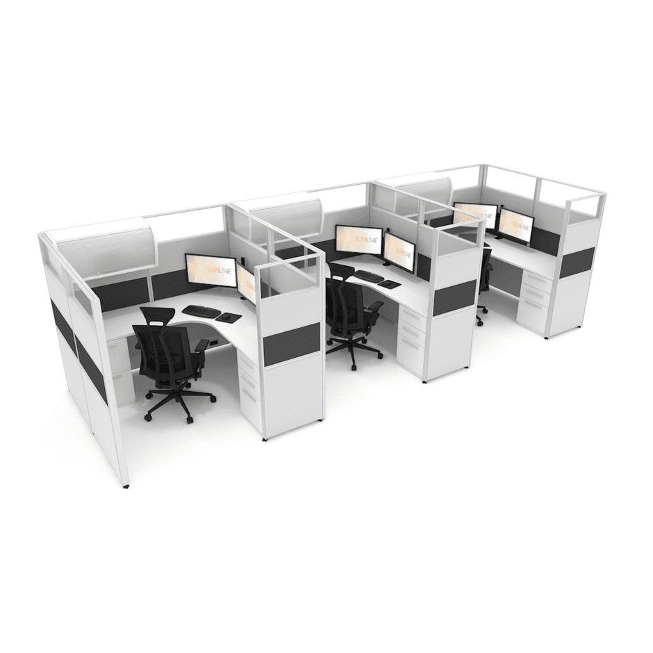 Sunline Signature 6’x6′ – 65″ High Office Cubicle– Centerline Dynamics