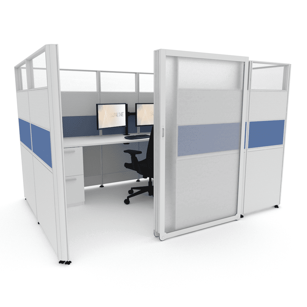 Sunline Signature 8’x6′ – 65″ High Office Cubicle With Sliding Door ...