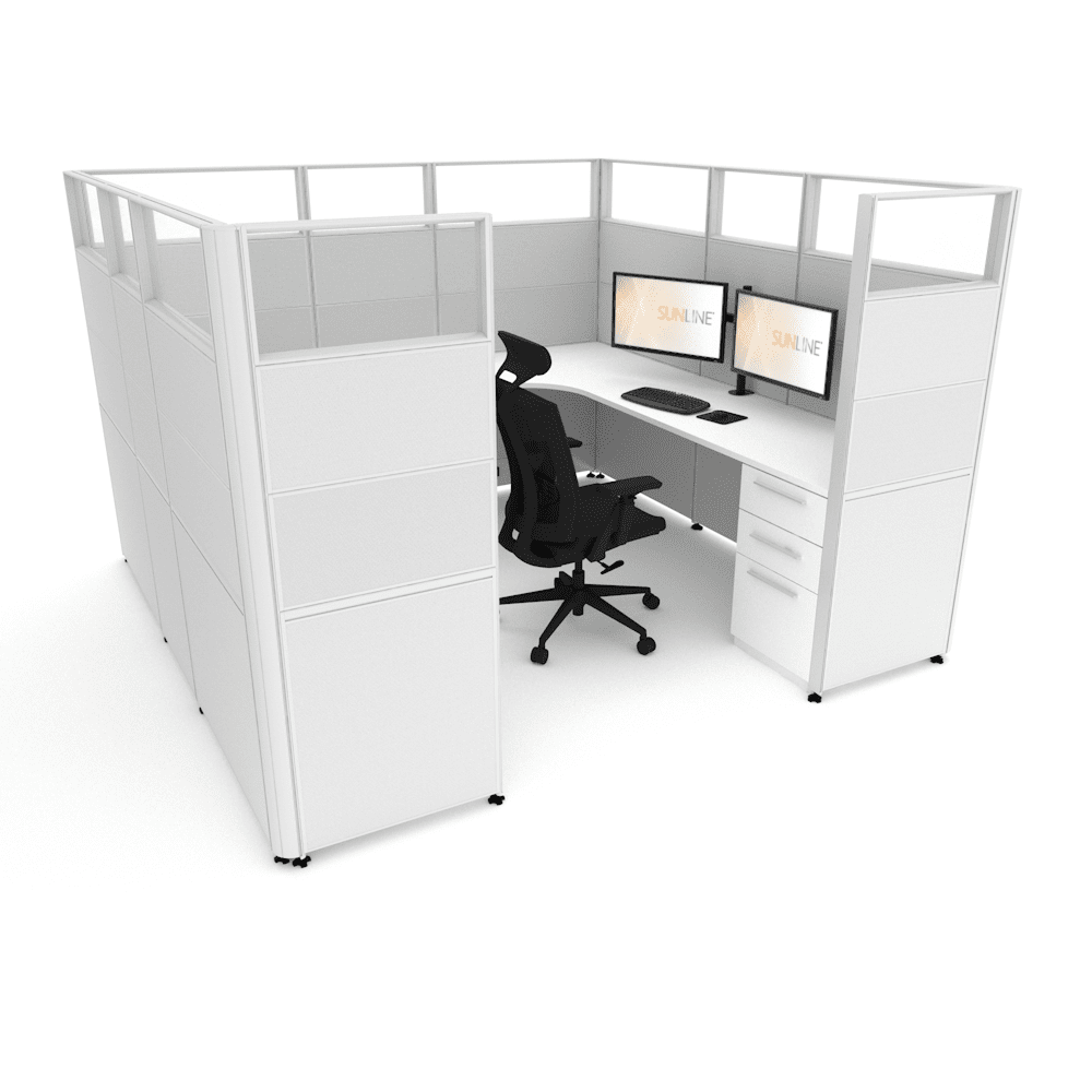 Sunline Signature 8’x8′ – 65″ High Office Cubicle– Centerline Dynamics