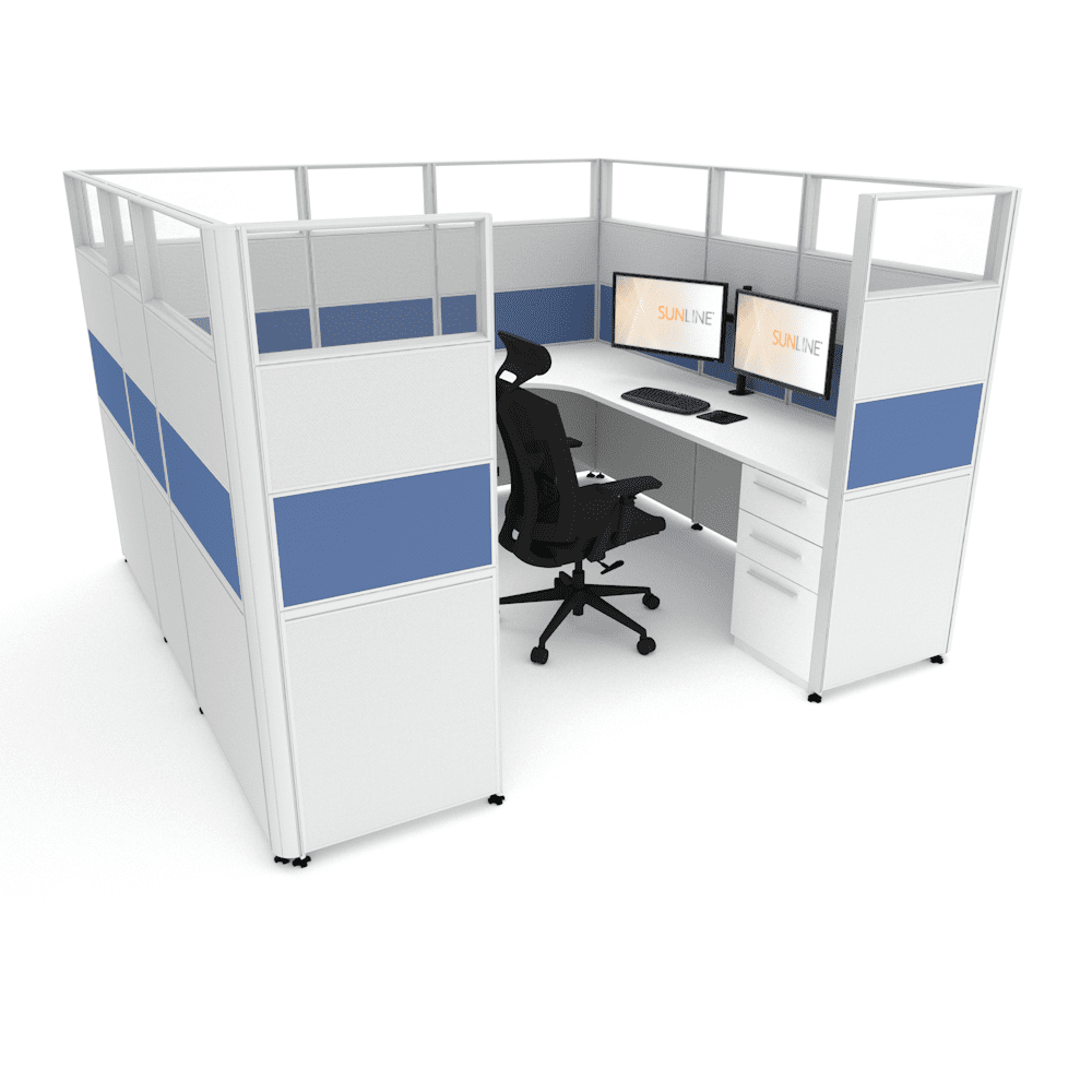 Sunline Signature 8’x8′ – 65″ High Office Cubicle– Centerline Dynamics