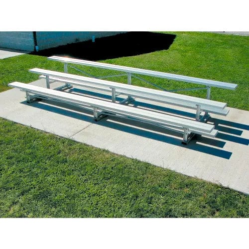 3 Row National Rep Aluminum Bleacher, 15' Long, Single Footboard ...