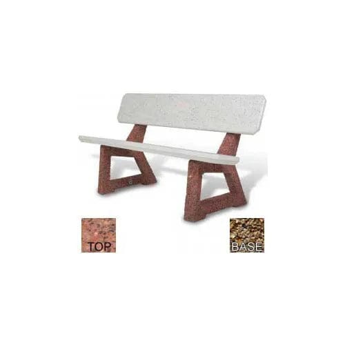 58" Residential Concrete Bench, Polished Red Quartzite Bench/Tan River ...