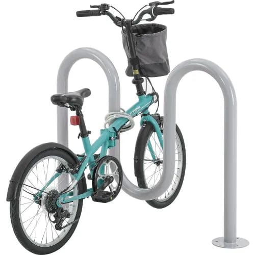 Deluxe Wave Bike Rack, 5-Bike Capacity, Flange Mount, Gray– Centerline ...