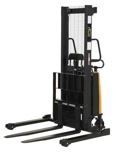 Vestil Steel Adjustable Stacker with Powered Lift 63 In. Raised Height ...