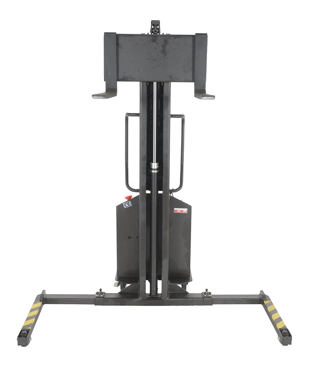Vestil Steel Narrow Mast Stacker DC Powered 63 In. Raised Height Adjus ...