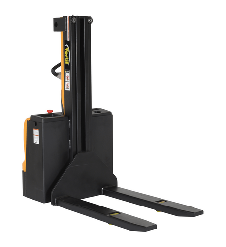 Vestil Steel Narrow Mast Stacker DC Powered 90 In. Raised Height Fixed ...